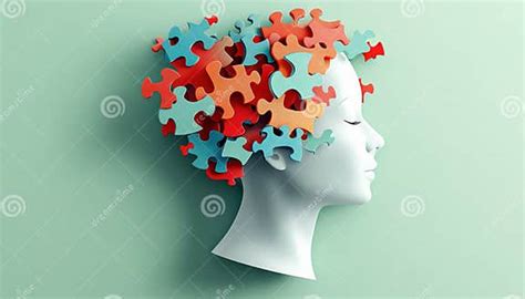 Womans Silhouette With Colorful Puzzle Pieces Symbolizing Creativity