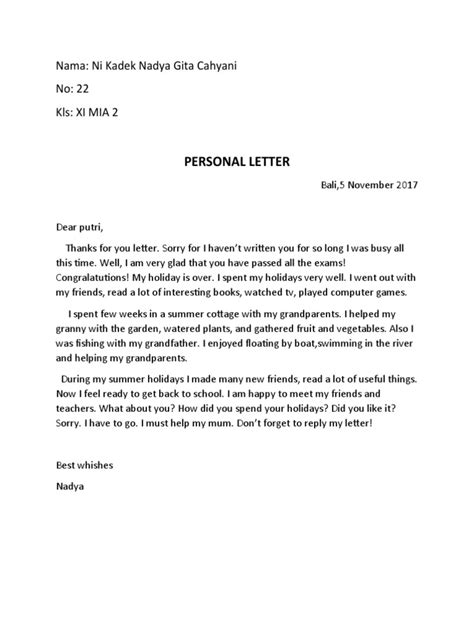 Personal Leeter Pdf