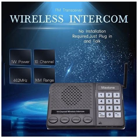 Jual Wireless Intercom 10ch For Home Office Use Long Range Maxtone Sk1210 1 Intercom