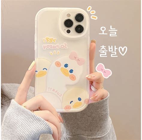 오늘출발💛16입고 귀여운 아이폰 케이스 오리 핸드폰 휴대폰 범퍼 폰 케이스 아이폰 7 8 Se2 Se3 Xs Xr 12 13