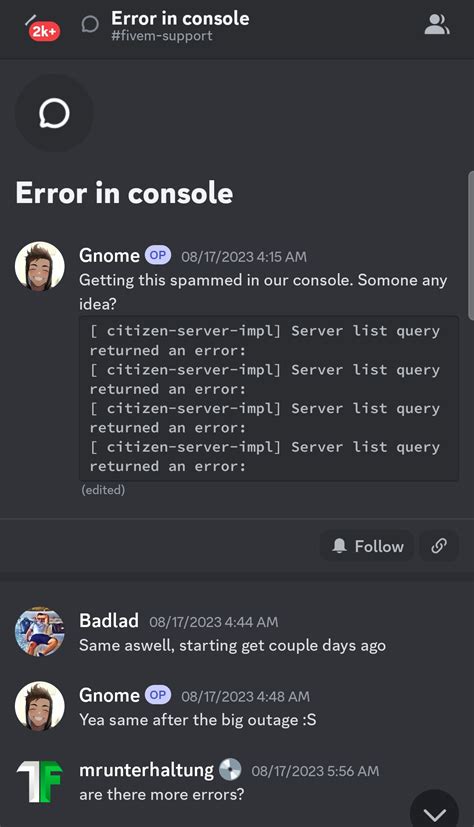 Citizen Server Impl Server List Query Returns An Error Blank Resource Support Cfxre