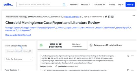 Chordoid Meningioma Case Report And Literature Review Scite Report