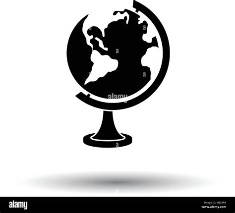 Globe Icon White Background With Shadow Design Vector Illustration