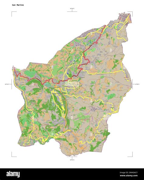 Shape Of A Topographic Osm France Style Map Of The San Marino With