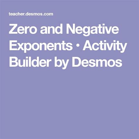 Zero And Negative Exponents • Activity Builder By Desmos Exponent Activities Negative