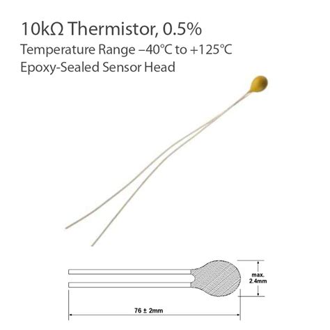 10k Ohm Precision NTC Thermistor With Epoxy Head