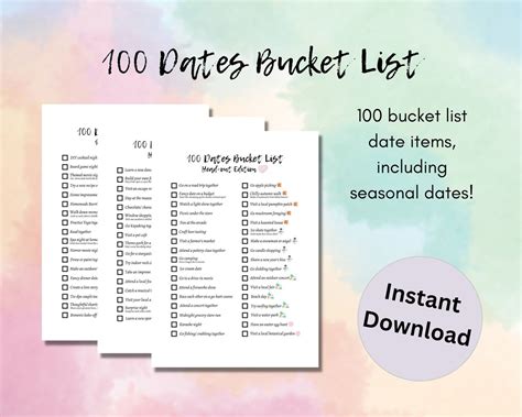 Couple Bucket List Date Ideas Bucket List Date Night Etsy
