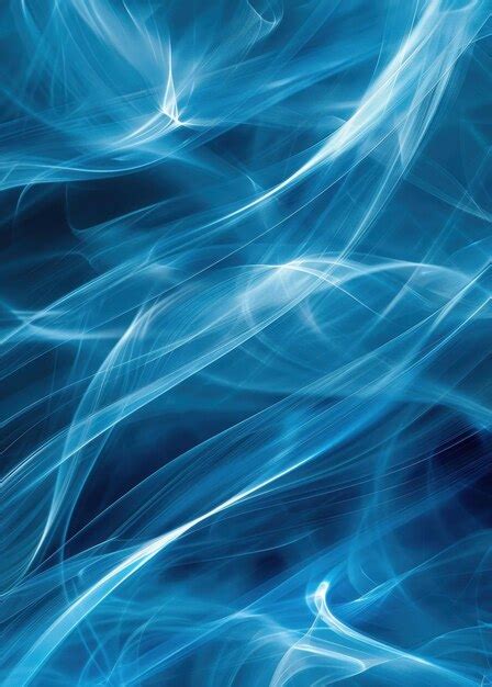 Abstract Blue Light Trails Forming Intricate Patterns Against A Dark