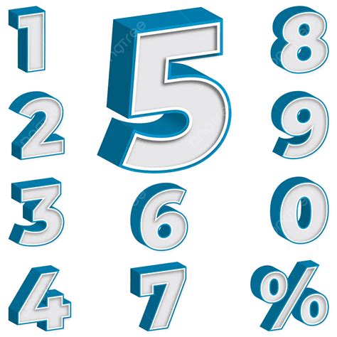 Number Set 3d Vector Blue Number Set 1 To 10 3d Number 3d Number Set