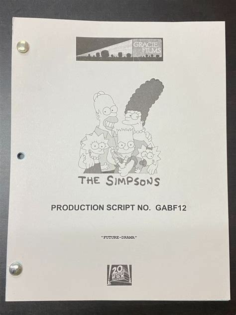 The Simpsons Original Production Used Script Gracie Catawiki