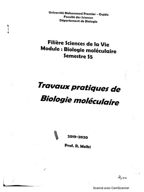 Polycop Tp Moléculaire Pdf