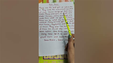 Save Trees Paragraph Writing Youtube
