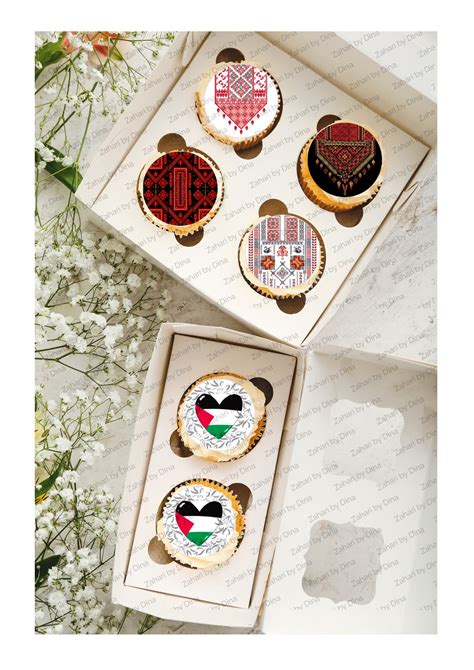 Palestine Design Edible Precut Icing Rounds For Cookiescupcakes