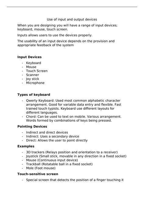Input And Output Devices Within Hci Unit 23 Human Computer