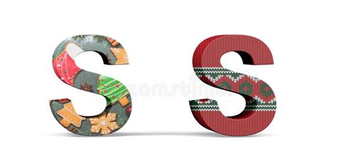 Christmas Letter S Three Dimensional Letter S With Textures With