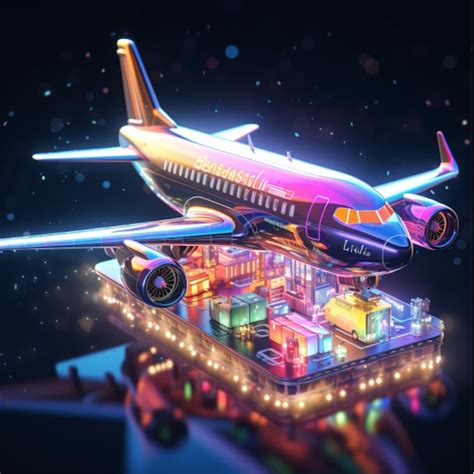 Premium Ai Image Air Plane Cyber Realistic 4d Blender Isometric Cute