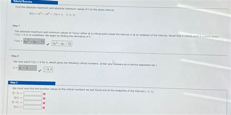Solved Tutorial Exercisefind The Absolute Maximum And