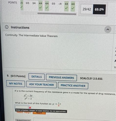 Solved Continuity. The Intermediate Value Theorem 9. [0/3 | Chegg.com