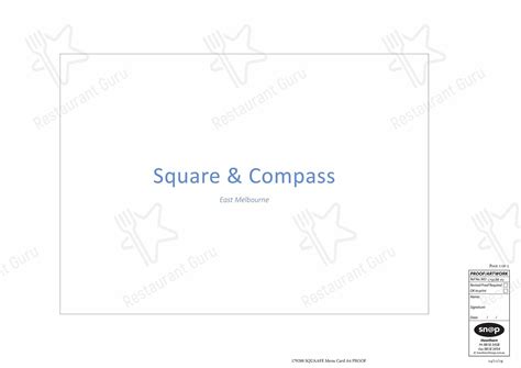 Menu At Square And Compass Cafe East Melbourne