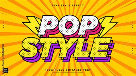 Text Effects Pop Art Style Text Effect Vector Editable Premium Vector