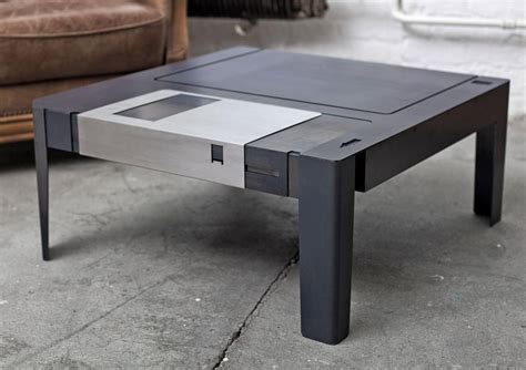 This Retro Floppy Disk Coffee Table Features A Hidden Storage Area By