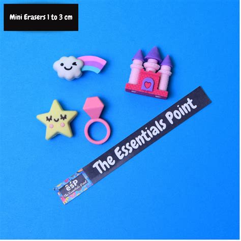 1 Box Of 4 Small Mini Erasers 1 3cm Fancy Erasers Rubbers