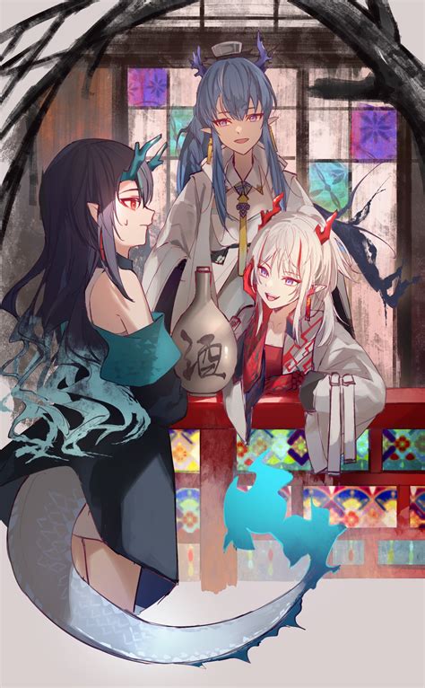 Nian Dusk And Ling Arknights Drawn By 00kashian00 Danbooru