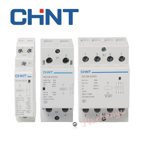Chnt Rail Type Small Ac Contactor 220v Nch8 20 02 20 11 20 20 25 11 25 22 40 20 Shopee Malaysia