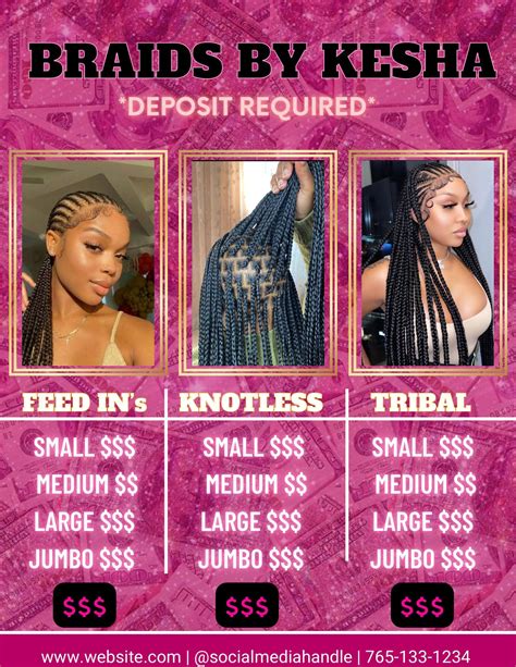 Promotions Sur Les Tresses Flyer Tresse Sans Noeuds Liste De Prix