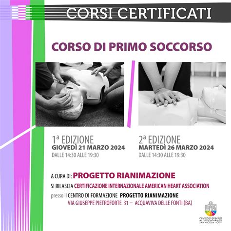 Corso Primo Soccorso Centro Di Servizio Al Volontariato San Nicola Ets