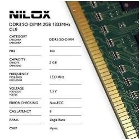 Ram Ddr3 So Dimm 2gb 1333mhz Cl9 Nilox Nxs21333h1c9 Cdiscount