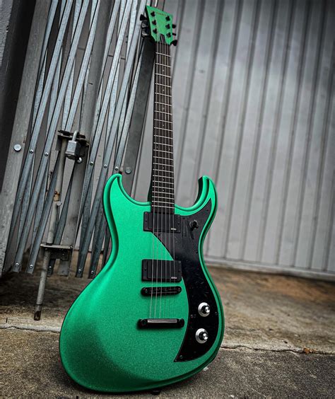 Dunable Guitars Custom Gnarwhal With Green Sparkle Satin