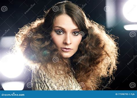 Beautiful Brunette Girl Perfect Makeup Stock Image Image Of Look
