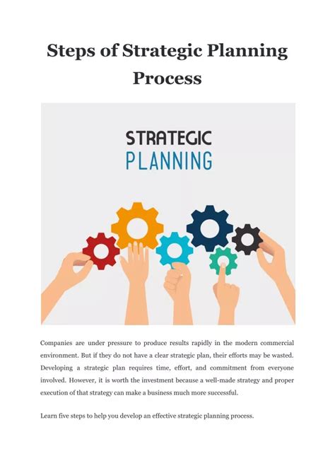 PPT Steps Of Strategic Planning Process PowerPoint Presentation Free