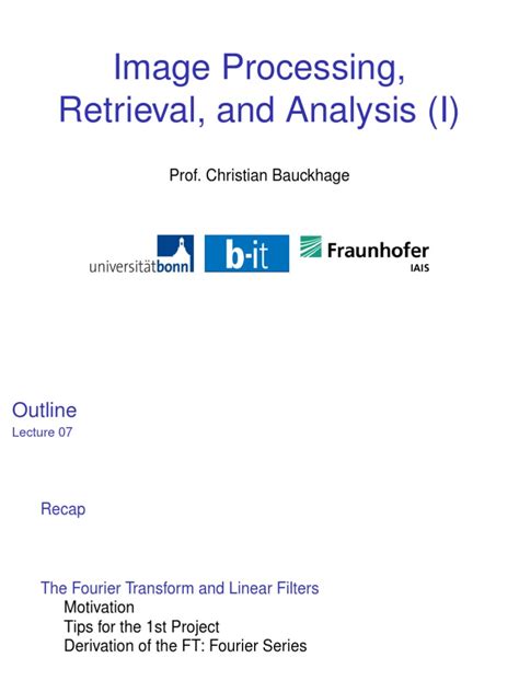Lecture 07 Pdf Fourier Transform Derivative