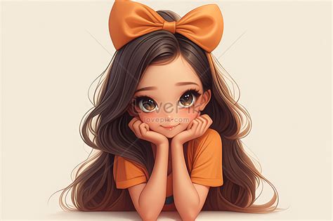 귀여운 소녀 만화 스타일 일러스트 무료 다운로드 Lovepik