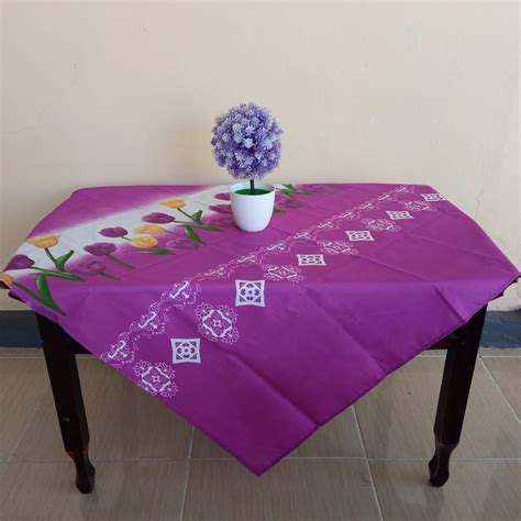 Jual Alas Taplak Meja Model Persegi Empat 100x100cm Kain Katun Motif