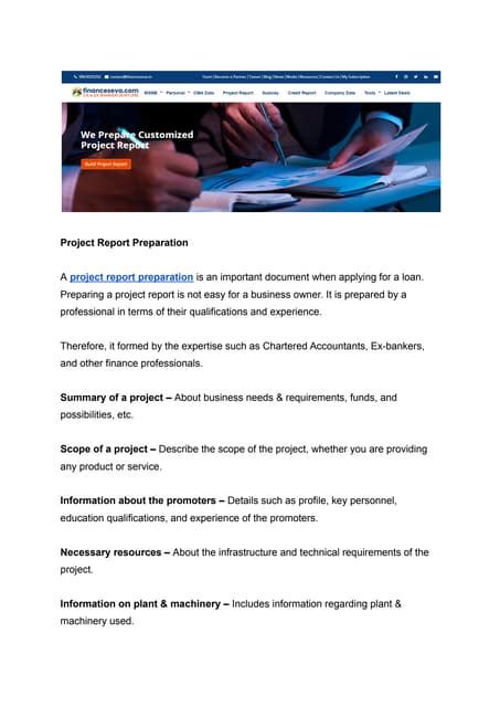 Project Report Preparation Pdf