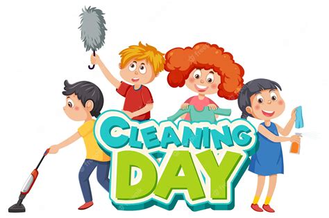 Premium Vector Cleaning Day Text Banner