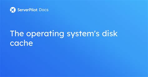 The Operating System S Disk Cache ServerPilot Documentation