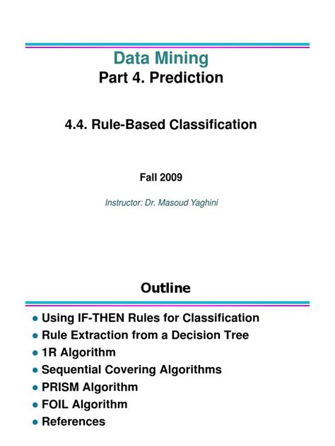 Dm 04 04 Rule Based Classification Pdf Statistical Classification