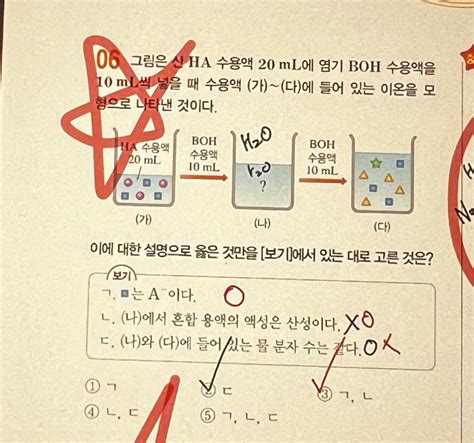 고1 통합과학 중화반응 질문 지식in