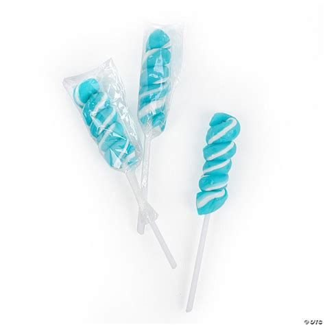 30 Pcs Light Blue Twisty Pops Lollipops Blue Raspberry Candy Oriental