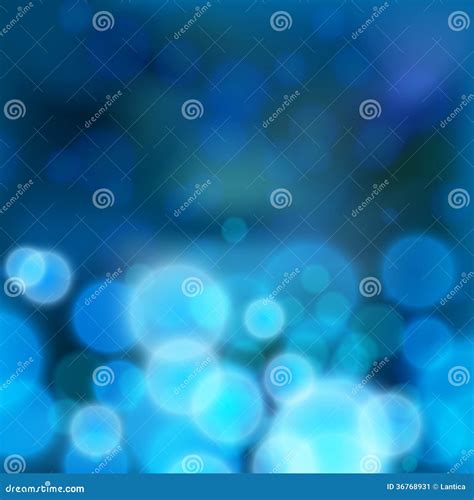 Lights on Blue Background Bokeh Effect. Stock Illustration ...