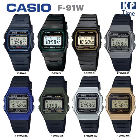 Casio นาฬิกาข้อมือผู้ชาย ผู้หญิง สายเรซิน รุ่น F 91w ของแท้ประกันศูนย์