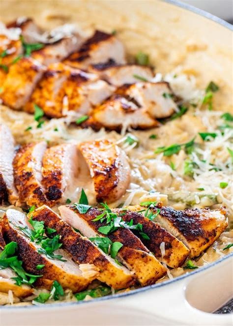 Quick And Delicious Creamy Parmesan Orzo With Chicken And Asparagus