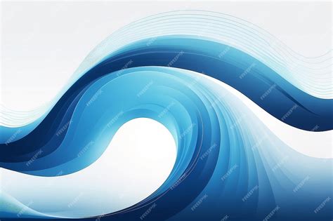 Premium Photo Abstract Blue Smooth Wave On A White Background Dynamic