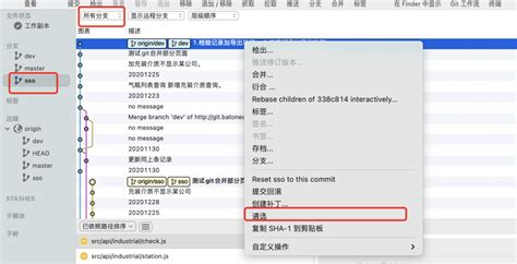 git SourceTree之遴选将当前分支的提交的修改合并到另一个分支上 个人文章 SegmentFault 思否