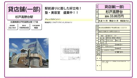 北葛飾郡杉戸町高野台東1 7 3杉戸高野台駅小森ビル部屋番号：1fの賃貸事務所・貸事務所・貸店舗の詳細｜テナントbiz 57482