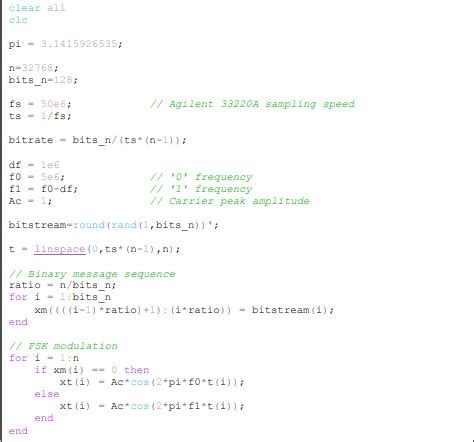 Solved Generating Fsk Signal Using Scilab Use The Following Scilab Answer